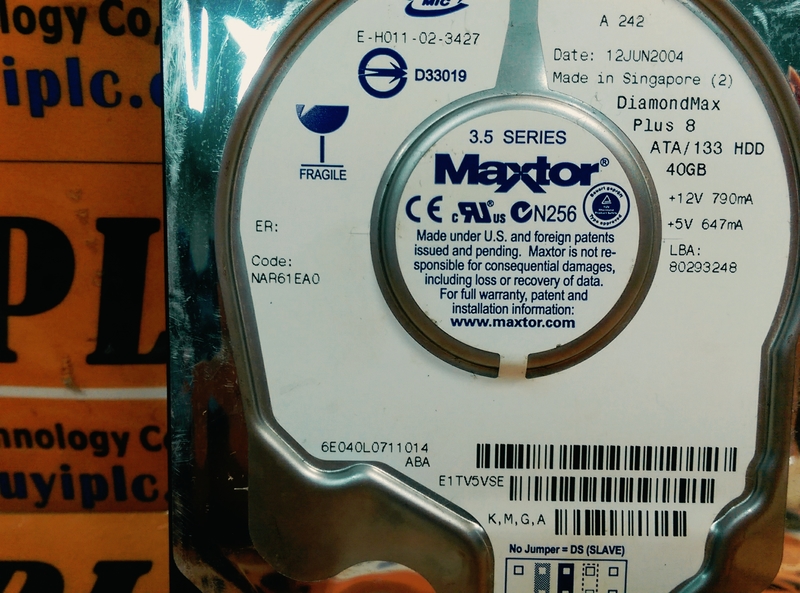 MAXTOR E-H011-02-3427 40GB RPM IDE HARD DRIVE - 裕益科技自動化設備可程式編碼器PLC分散式控制系統DCS